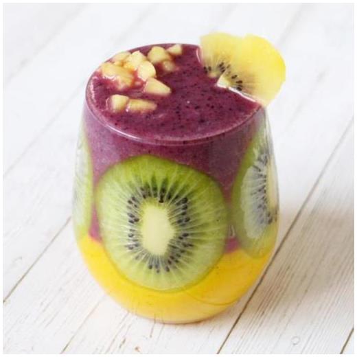 Bicolor Art Smoothie (Purple & Yellow) | TSUKUBA DAIRY PRODUCTS