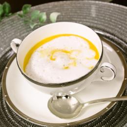 Cappuccino-styled potage of pumpking and Almond Milk | TSUKUBA DAIRY ...